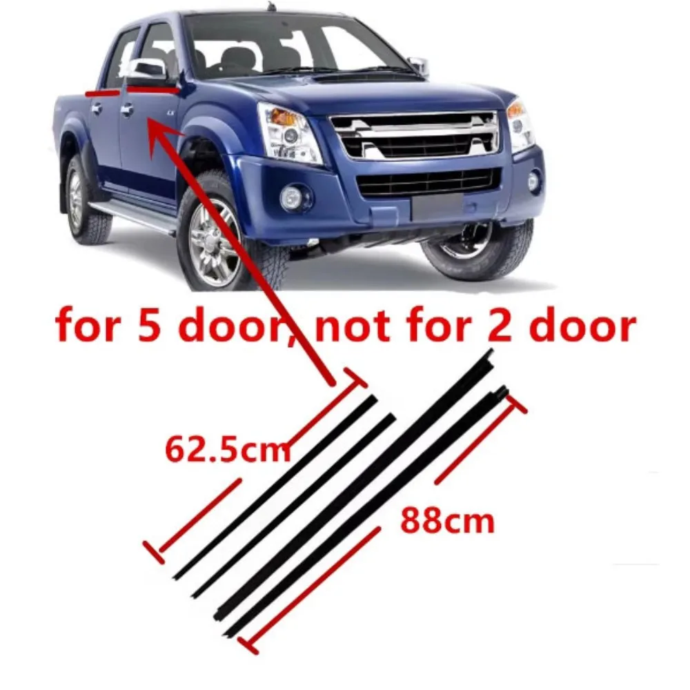 4 Pieces Outside Windows Rubber Outside for Isuzu D-MAX 2002-2012 Glass ...