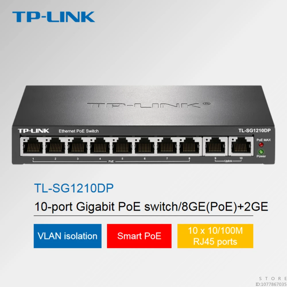 TP-LINK-8-port-Gigabit-PoE-2-Gigabit-Uplink-10-port-PoE-Switch-Network ...