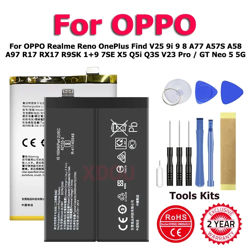 Battery-For-OPPO-Realme-Reno-OnePlus-Find-V25-9i-9-8-A77-A57S-A58-A97 ...