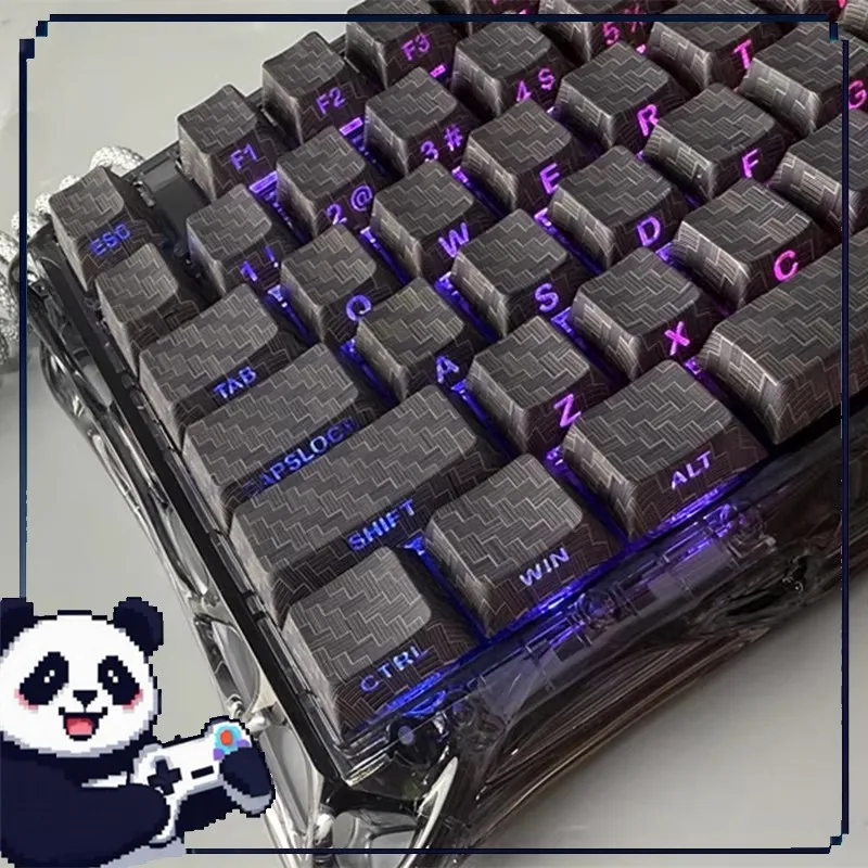 Carbon Fiber Patterned Keycaps Side Engraved Magnetic Switches Rog Pbt ...