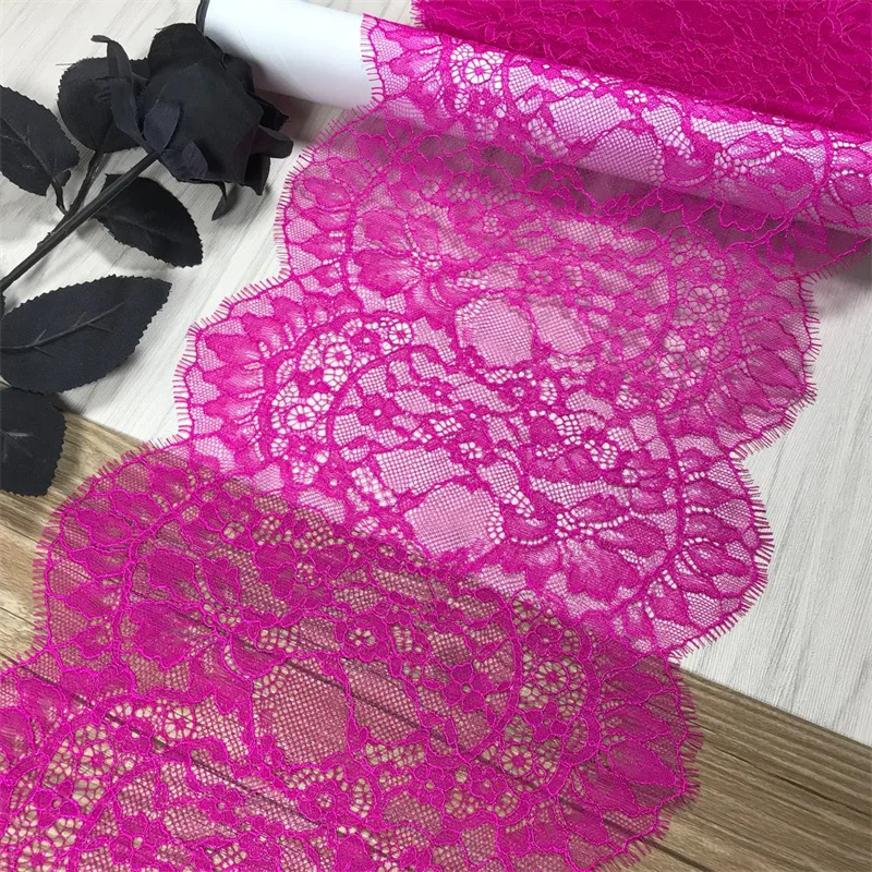 Neon Color Lace Fabrics Scalloped Eyelash French Lace Trim DIY Lingerie ...