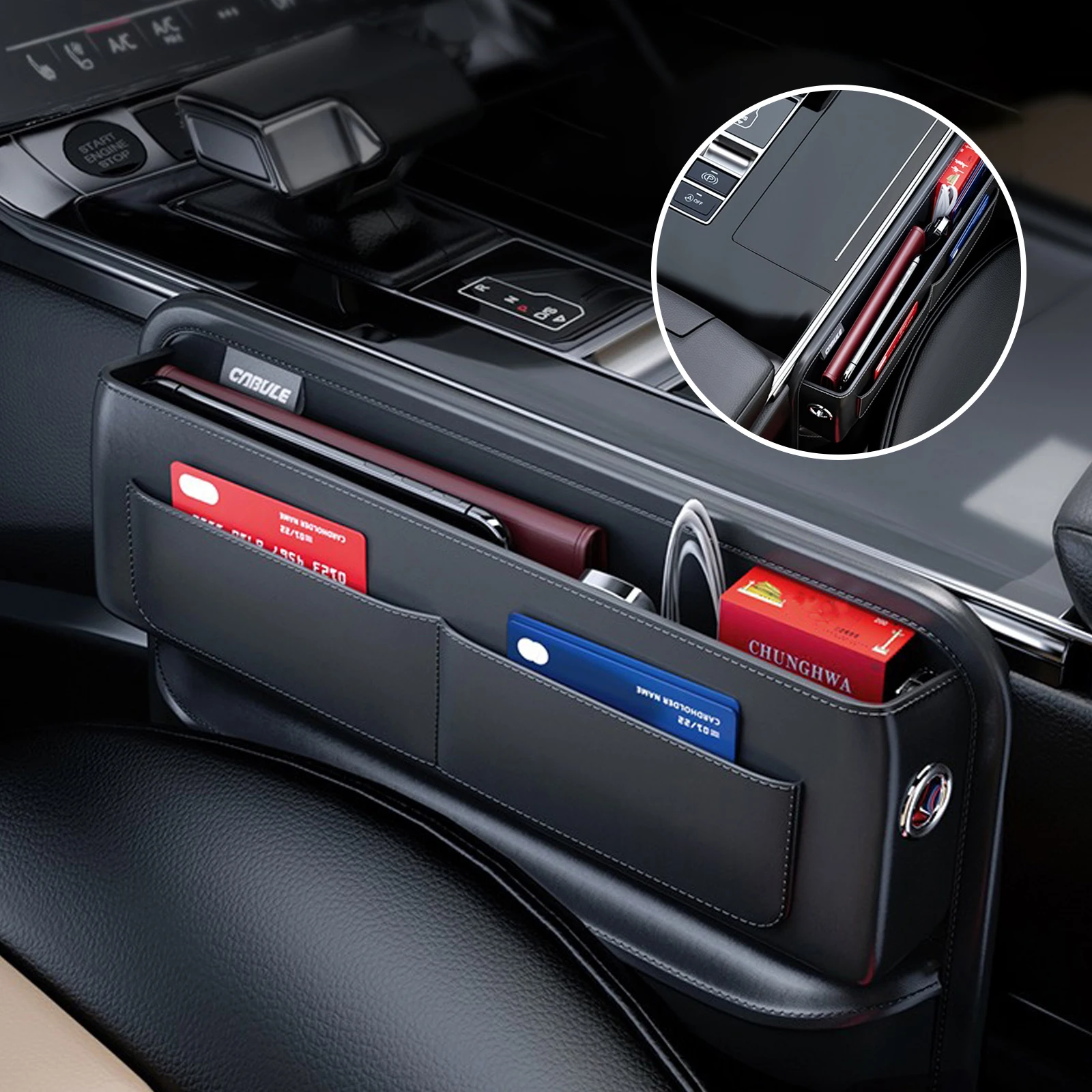 PU-Leather-Car-Console-Side-Storage-Box-Auto-Seat-Crevice-Storage-Bag ...