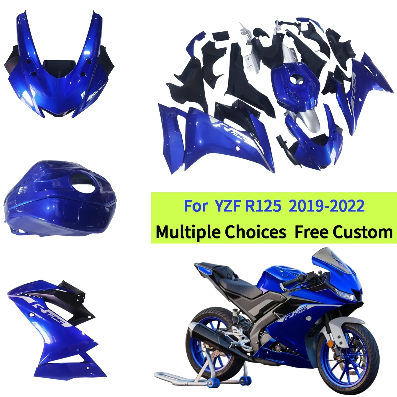 For Yamaha YZF R125 2019-2022 ABS Plastic Bodywork Fairing Kit ...