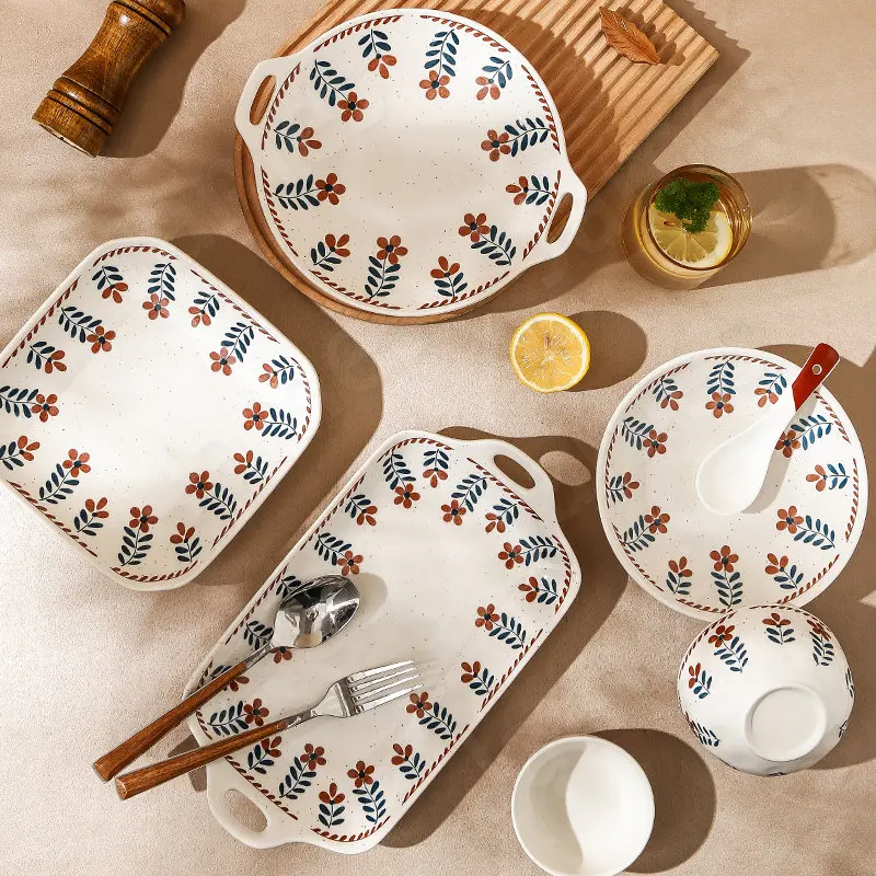 Vintage-Dinner-Plate-Classic-Creative-Plates-Set-Ceramic-Plates-Steak ...