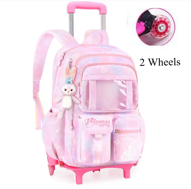School Rolling backpack Bags school wheeled backpack for girls kids ...