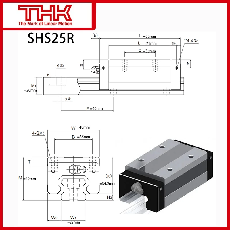 Thanh dẫn hướng THK SHS15R SHS20R SHS25R SHS30R SHS35R SHS45R SHS55R SHS65R