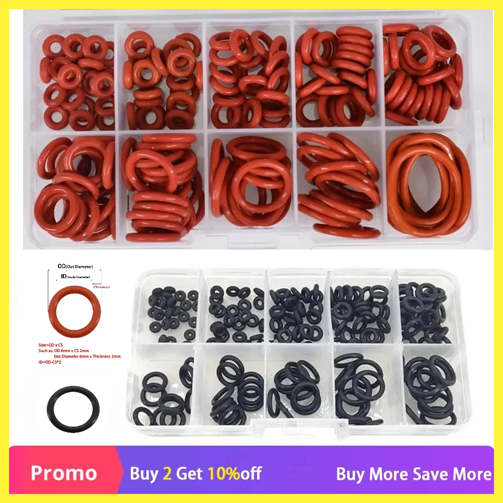 Silicone-Seal-Rings-Set-Pressure-Washer-Spacer-Rubber-O-ring-Plumbing ...