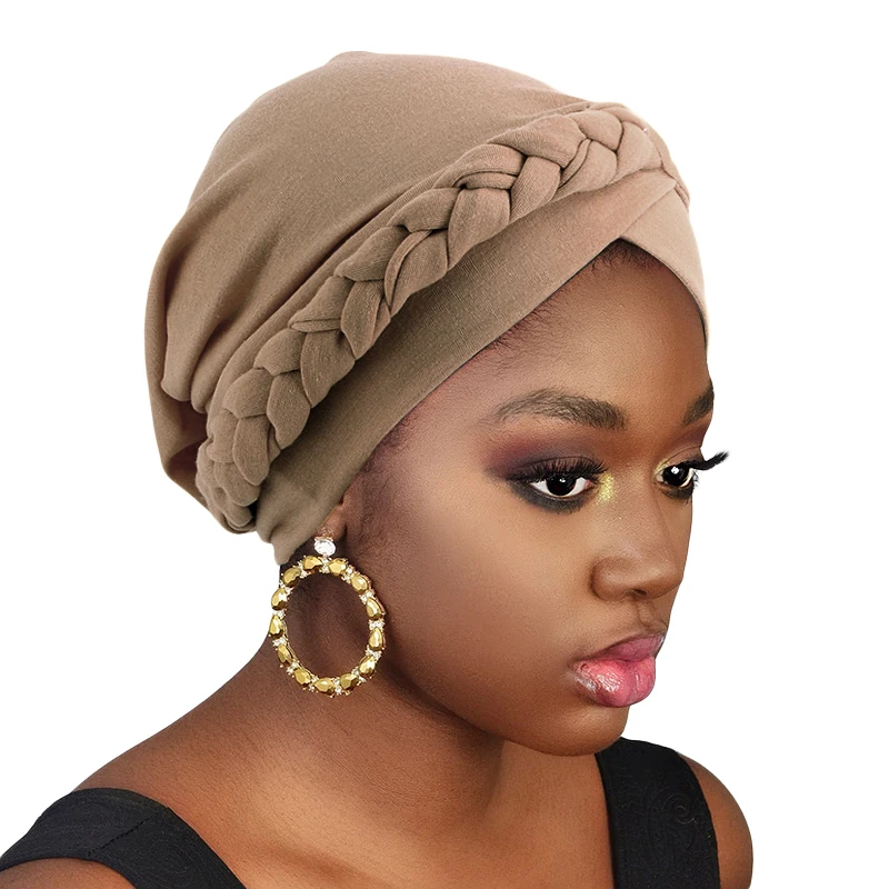 New-Women-Muslim-Braid-Head-Turban-Beanie-Bonnet-Hijab-Caps-Stretch ...