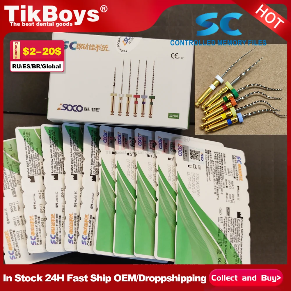 6Pcs/Box COXO SOCO SC PRO Dental Root Canal File Heat-Activated Rotary ...