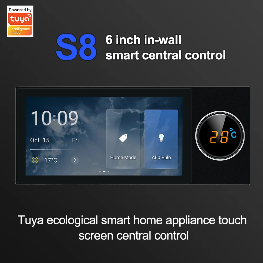 Tuya Intelligent Lcd Touch Panel Multi-functional Control Panel 6-inch Knob Wireless Controller ...