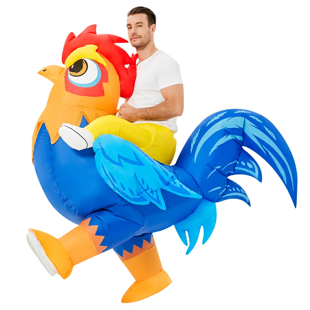 Adult-Roosters-Inflatable-Costume-Funny-Inflatable-Blue-Chicken-Suit ...