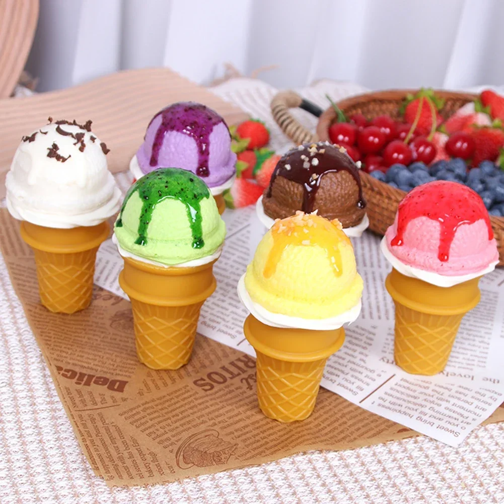 Simulation Ice Cream Model Realistic Artificial Ice-Cream Cone Fake ...