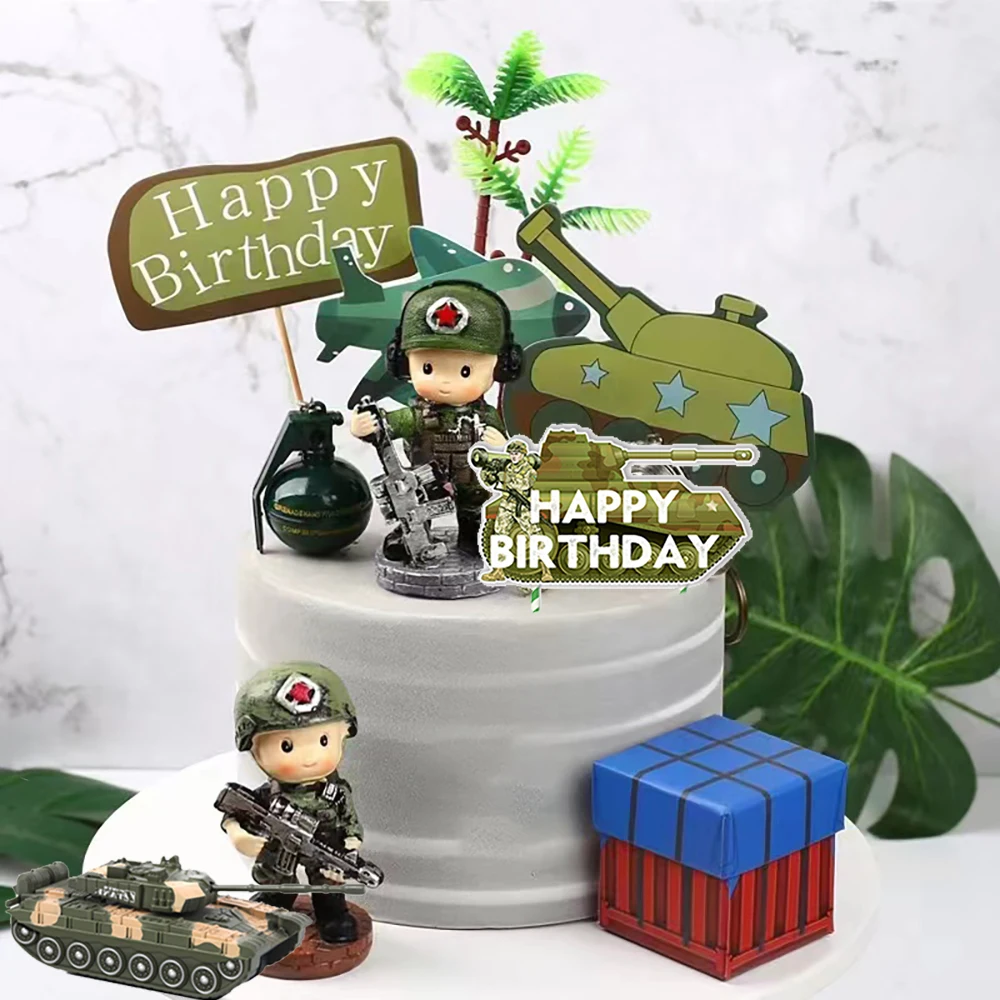 Camo Wedding Cake Toppers