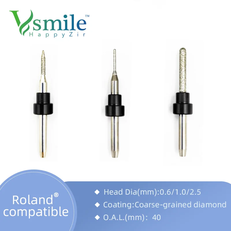 Roland Milling Burs For Glass Ceramic, Emax And Lithium Dicilicate For ...