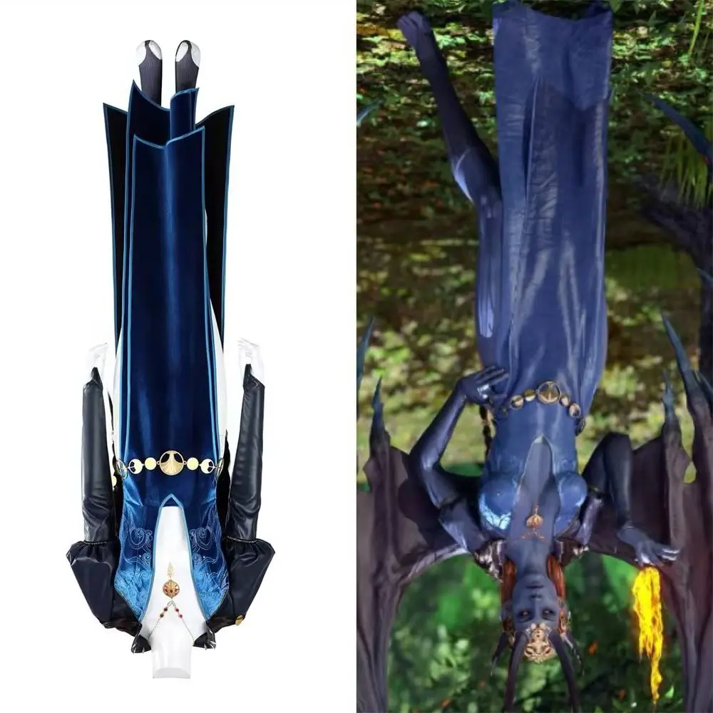 Game Mizora Cosplay Costume Women Sexy Blue Dress with Headgear ...