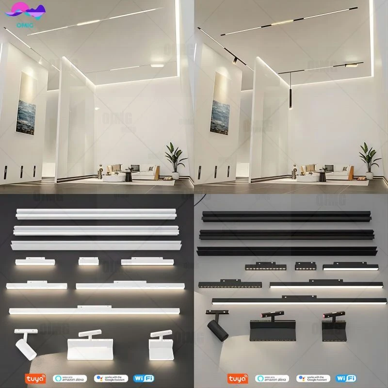 Smart LED Magnetic Track Light Dimmable 48V Pendant Spot Lamp Magnet ...