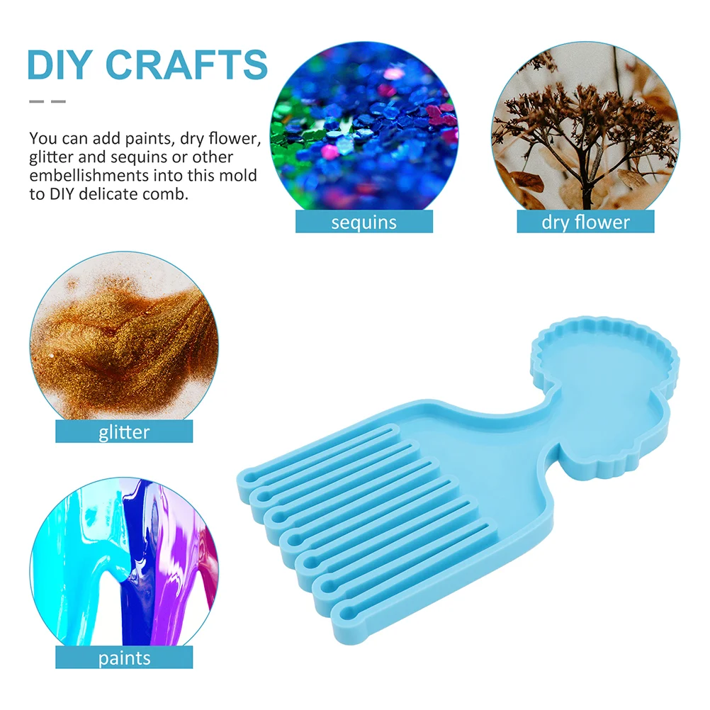 Comb Silicone Mold Afro DIY Reverse Mould Manual Crystal Epoxy Simple ...