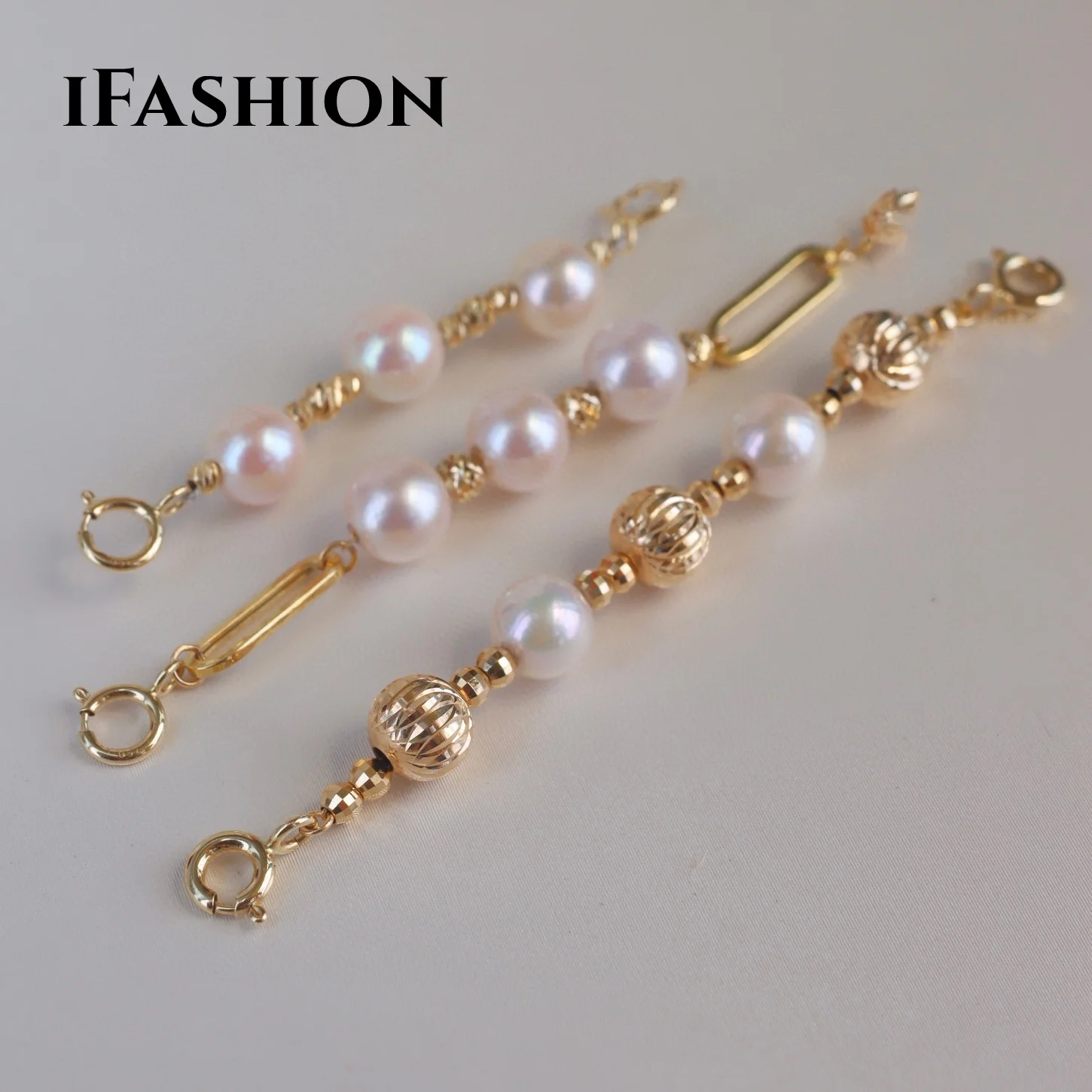 IFASHION-Pearl-Extension-Chain-Natural-Sea-Pearl-Akoya-18K-Solid-Yellow ...