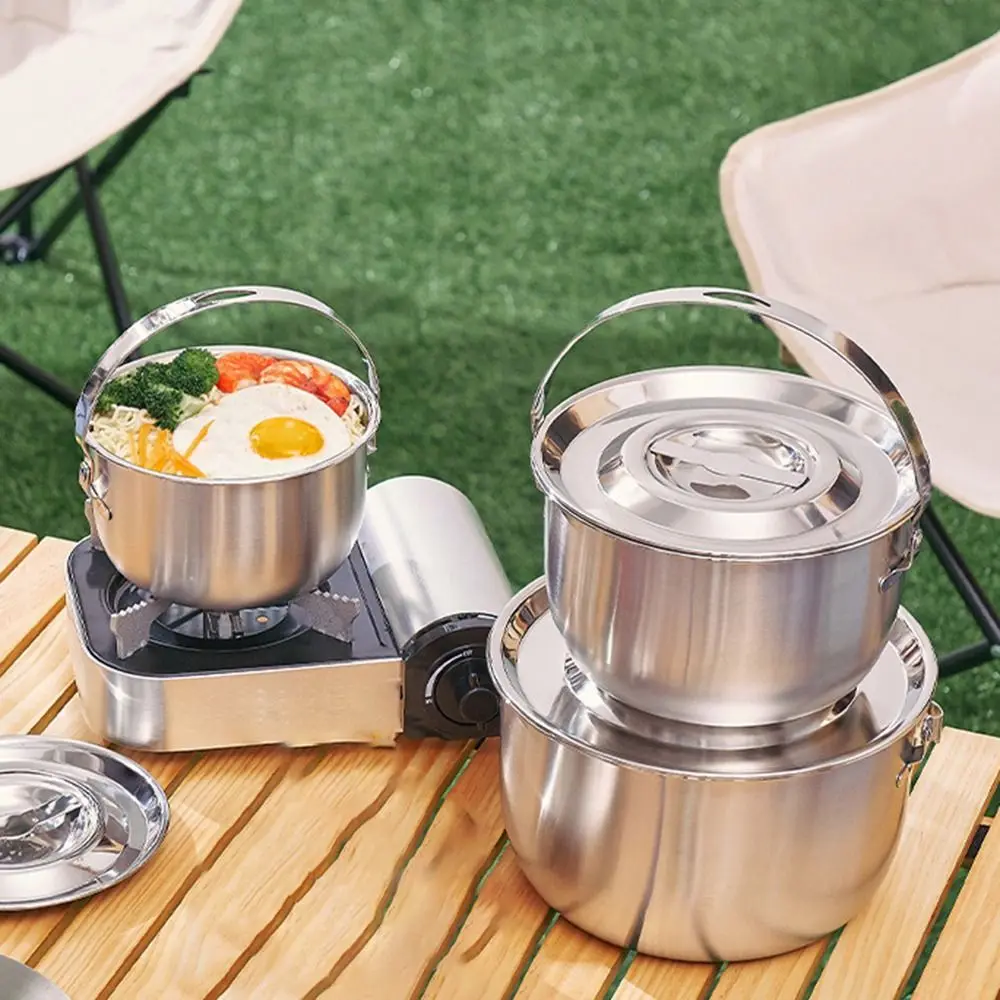 17-26cm-Outdoor-Camping-Pot-Stainless-Steel-Multifunctional-Portable ...