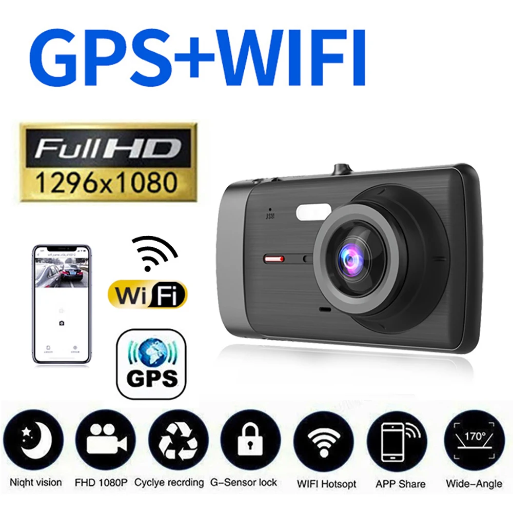 Dash-Cam-HD-1080P-Car-DVR-Drive-Video-Recorder-WiFi-GPS-Dashcam-Vehicle ...