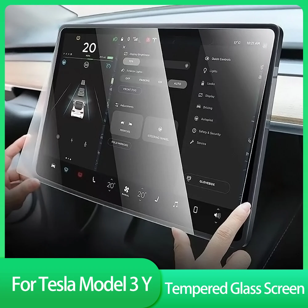 For-Tesla-Model-3-Y-Tempered-Glass-Screen-Protector-Dashboard ...