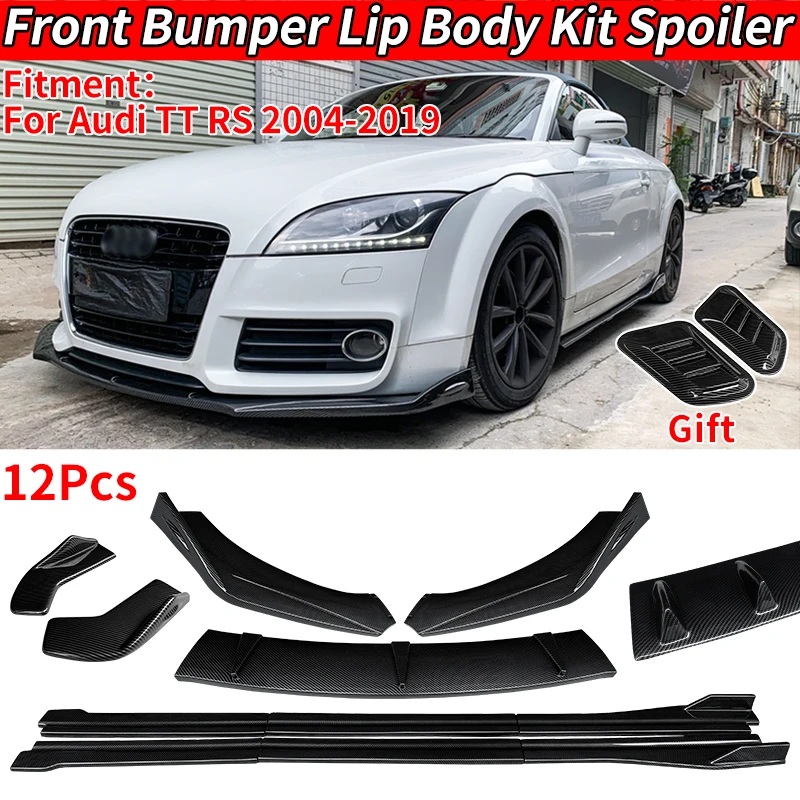 For-Audi-TT-TTRS-2004-2019-ABS-Car-Front-Bumper-Splitters-Lip-Body-Kit ...