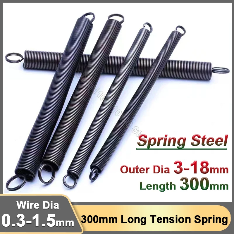 300mm-Long-Expansion-Tension-Spring-Dual-O-Hook-Sping-Steel-Extension ...