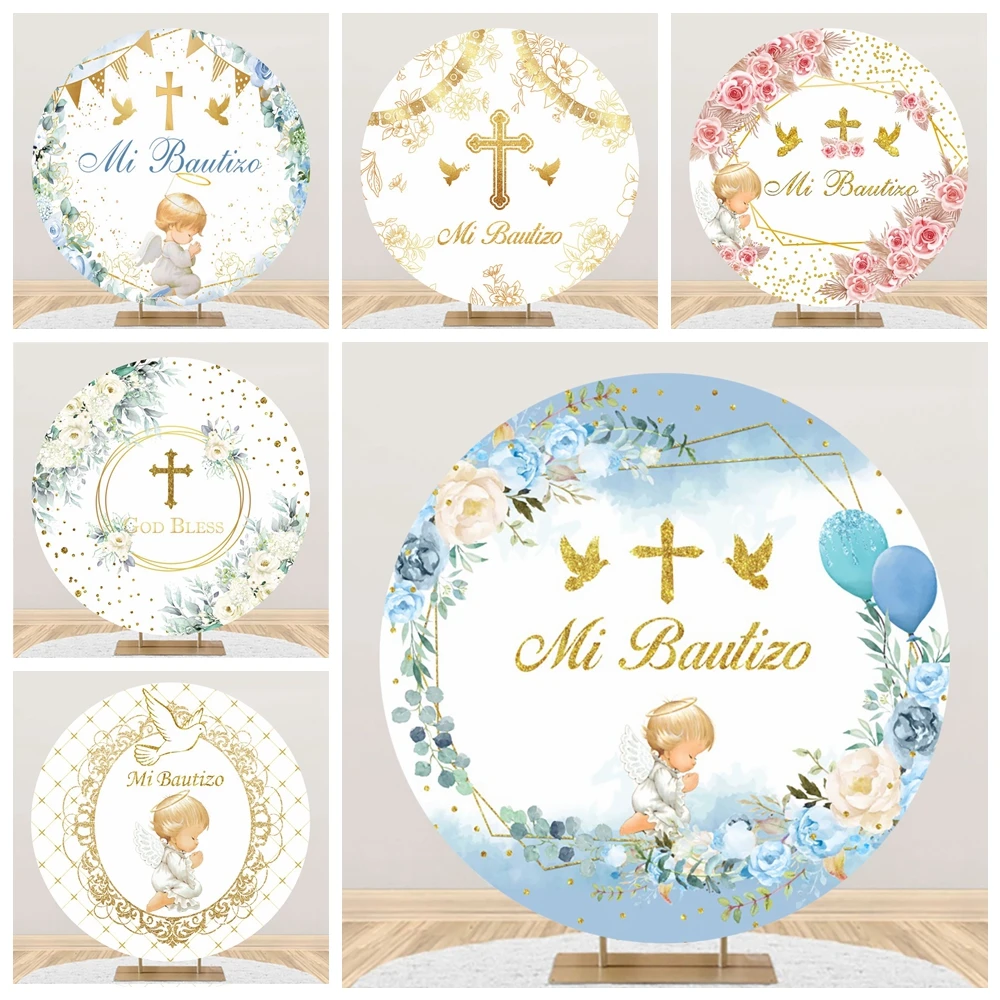 First-Holy-Communion-Round-Photography-Background-My-Baptism-Boy-Girl ...
