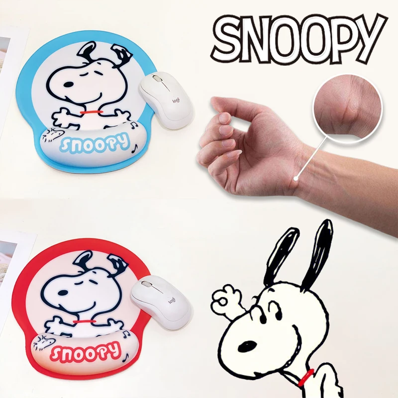 Snoopy-Cute-Office-Mousepad-with-Gel-Wrist-Support-Ergonomic-Cartoon ...