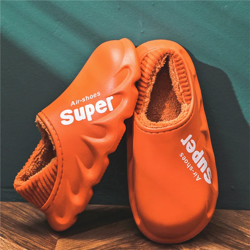 Comwarm Winter Warm Slippers For Women Men Plush Cotton Shoes ...