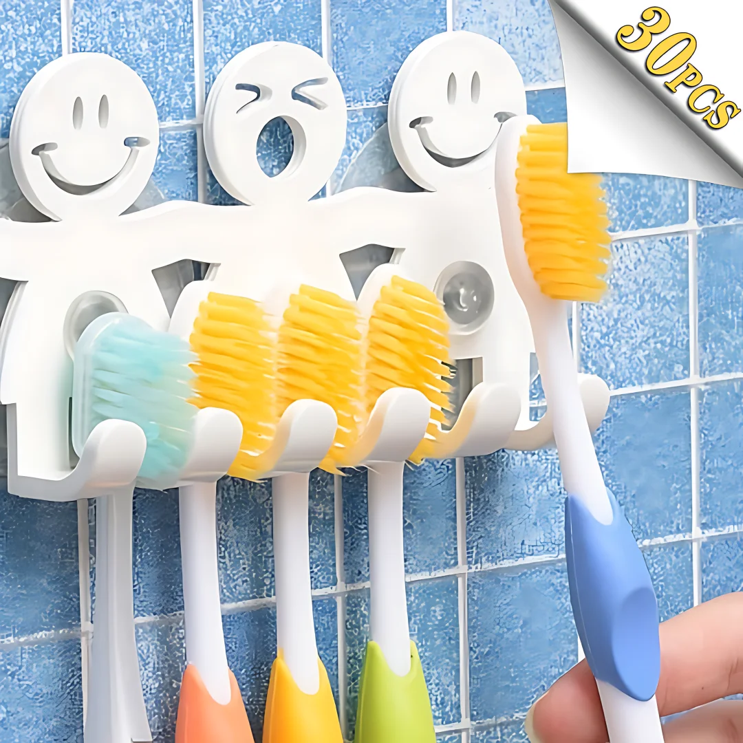 Toothbrush-Holder-Cute-Smiley-Toothbrush-Holder-Wall-Mounted-Suction ...