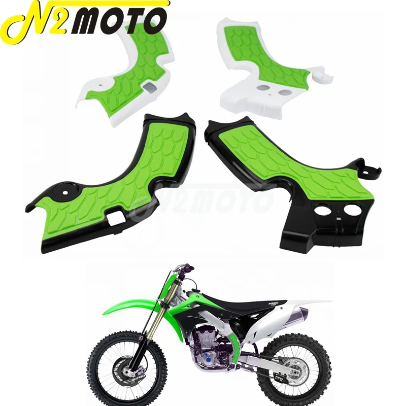 Motocross-Green-Dirt-Bike-X-Frame-Guard-Protector-For-Kawasaki-KXF250 ...