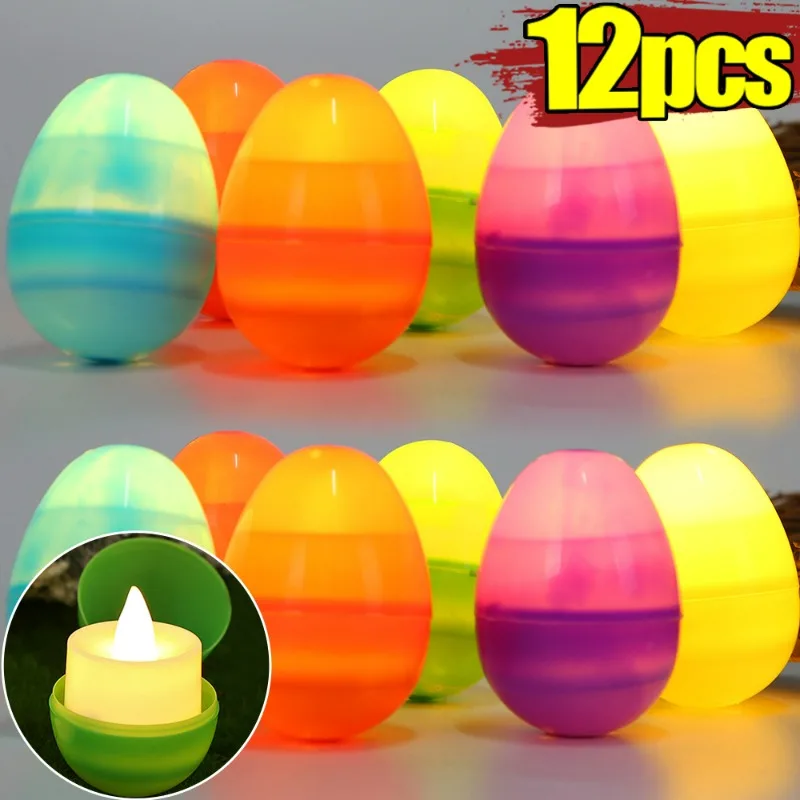 1-10PCS-Flashing-Easter-Eggs-LED-Candle-Warm-Light-Removable-Decoration ...