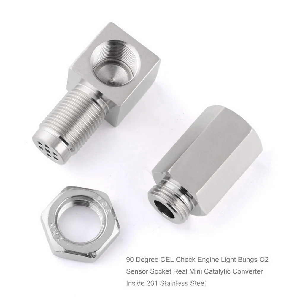 Universal Oxygen O2 Sensor M18X1.5 Extender Spacer Adapter 45/90 Degree ...