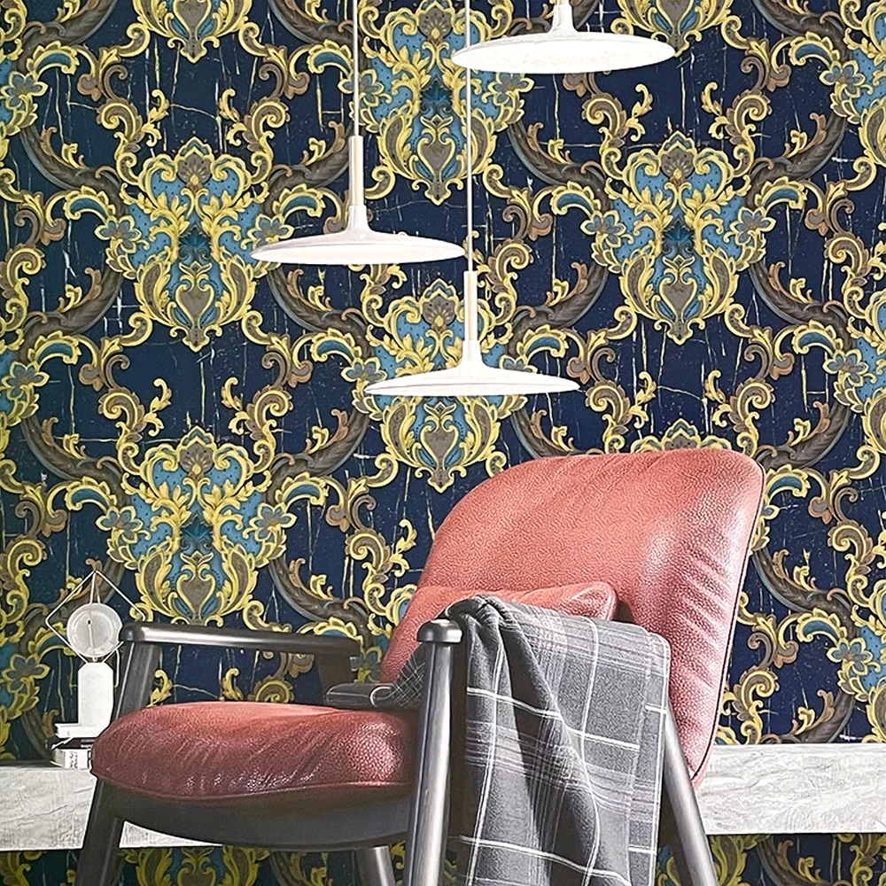 Victorian Navy Blue Wallpaper