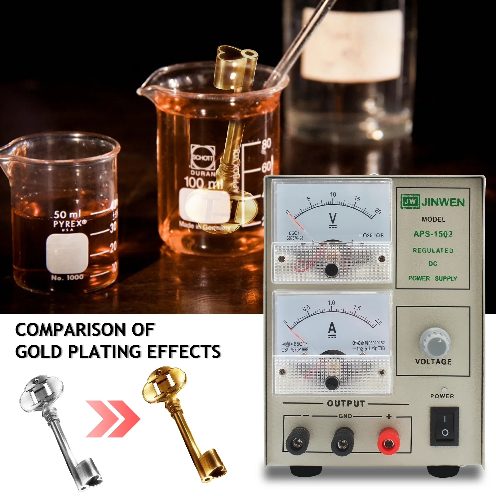 24K Gold Plating Kit 2A Machine Mini Jewelry Electroplating Equipment ...