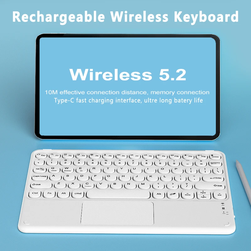 Wireless-Keyboard-with-Touchpad-Ultra-Slim-Portable-Circular-button ...