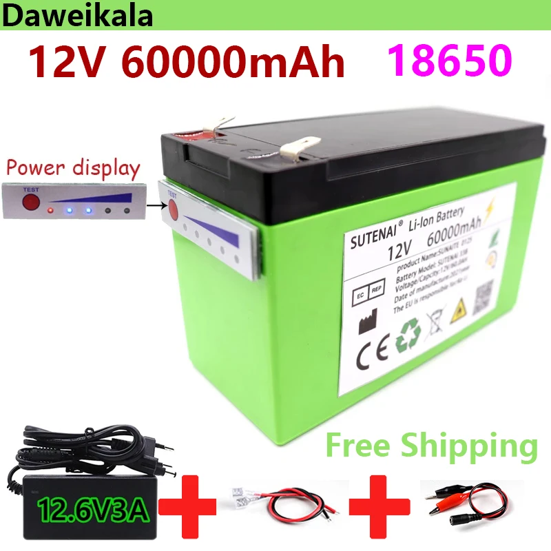 New-12v-60Ah-18650-lithium-battery-pack-suitable-for-solar-energy-and ...