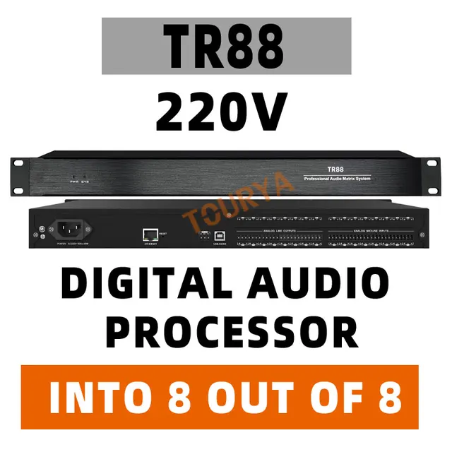 TR88 TR1616 professional digital audio processor 8 to 16 speaker audio matrix signal processor ...
