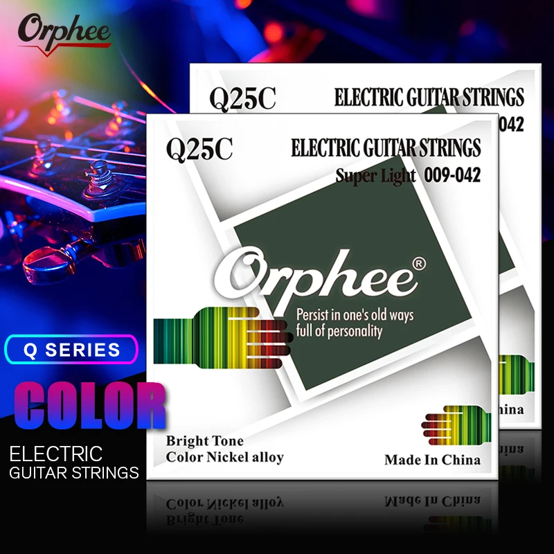 Orphee Q25C Electric Guitar Strings Color High Carbon Steel Hexagonal ...