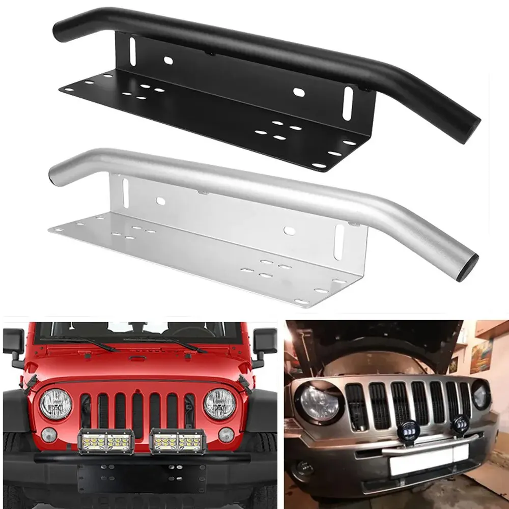 Universal-Aluminum-Front-Bumper-License-Plate-Frame-Mount-Bracket ...