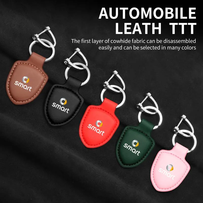 Car-Leather-Keychain-Key-Ring-Keying-Holder-Accessories-For-Smart ...