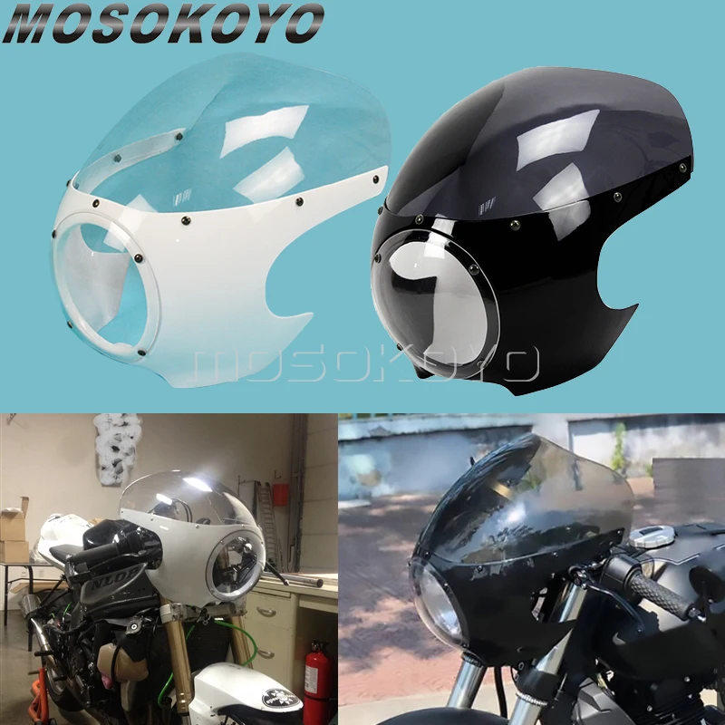 Motorcycle-Cafe-Racer-Headlight-Fairing-5-3-4-Front-Light-Mask-Cover ...