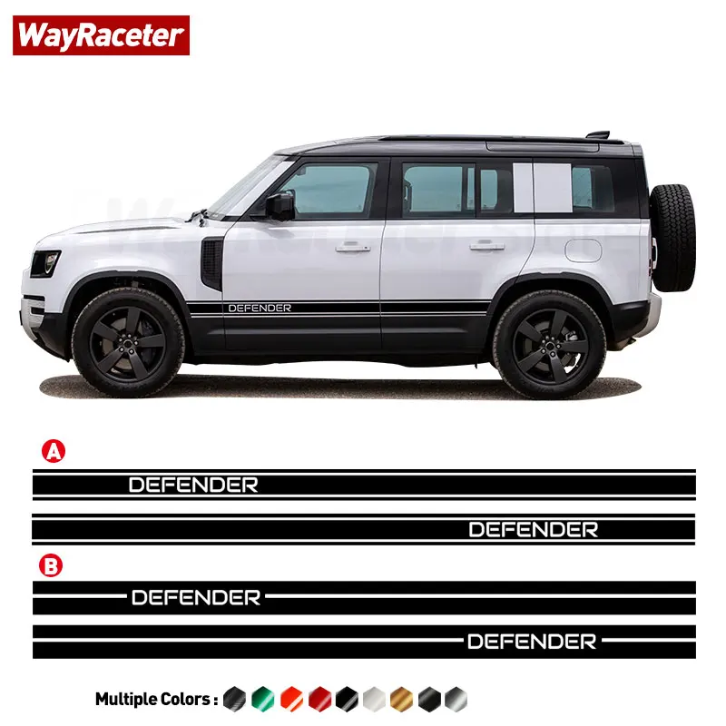 2-Pcs-Door-Side-Stripes-Sticker-Carbon-Fiber-Vinyl-Decal-For-Land-Rover ...