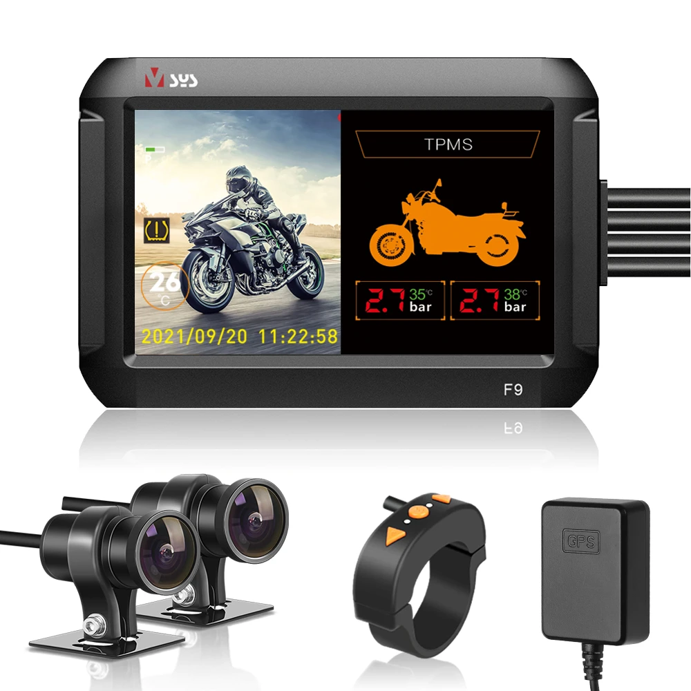 Vsys F9d Motorcycle Dvr Front & Rear View Dual Camera Waterproof Dash ...