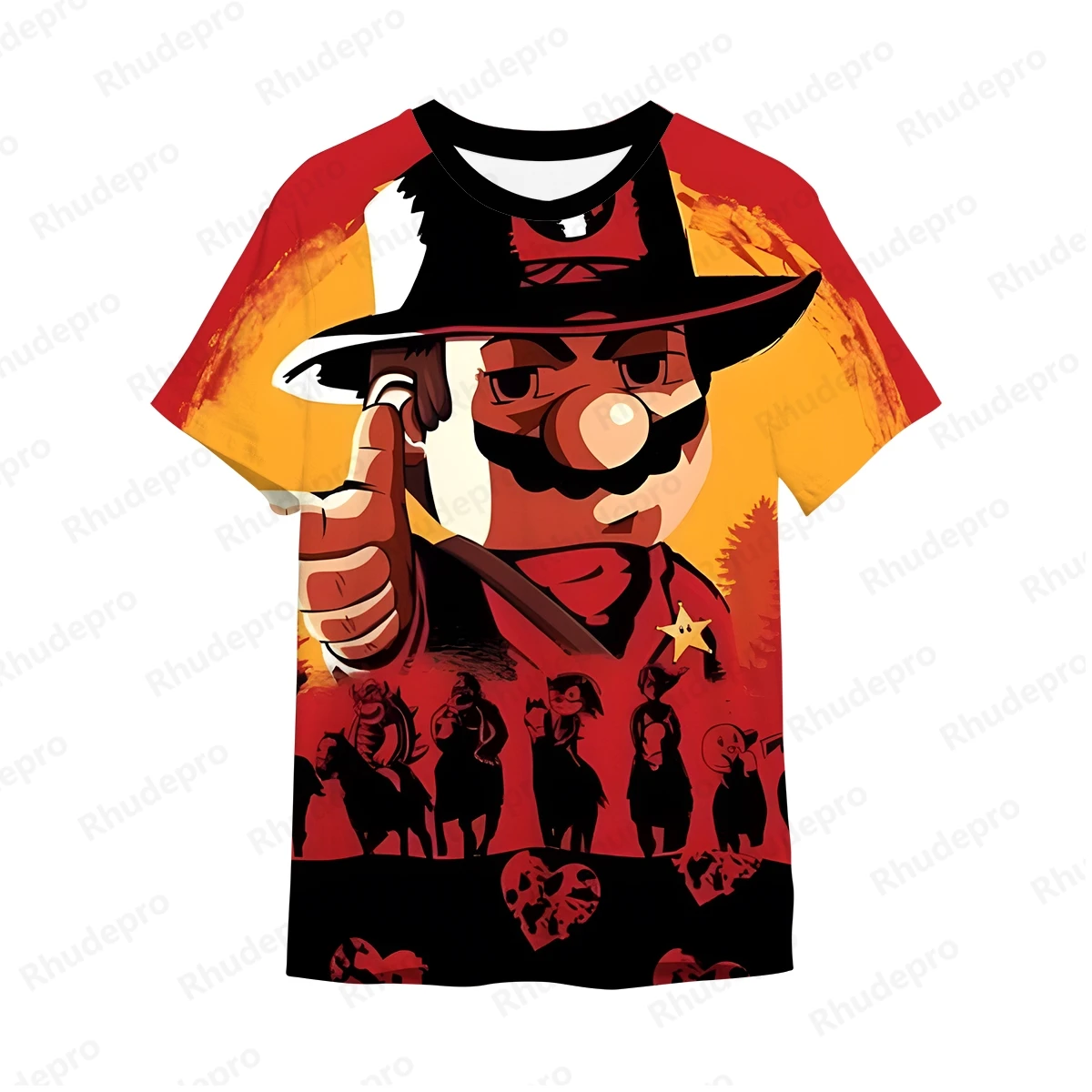 Disfraz-de-Super-Mario-para-hombre-y-ni-o-Camiseta-de-cuello-redondo ...