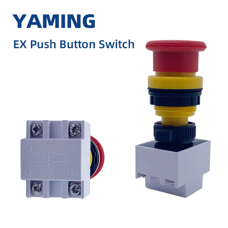 EX-Emergency-Stop-Switch-30mm-Push-Button-Explosion-proof-Control-1NO ...