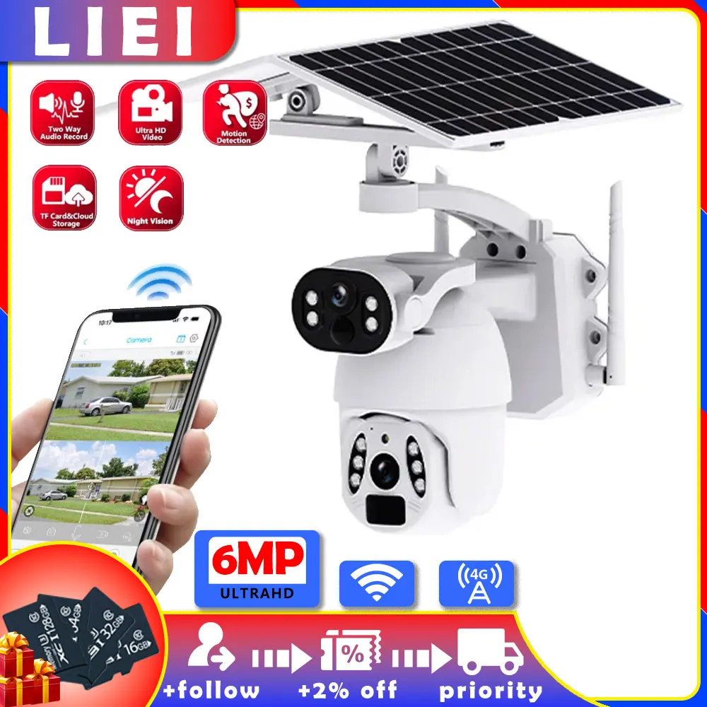 LIEI-4K-Solar-Camera-4G-Card-HD-Lens-Video-Security-Protection-Smart ...