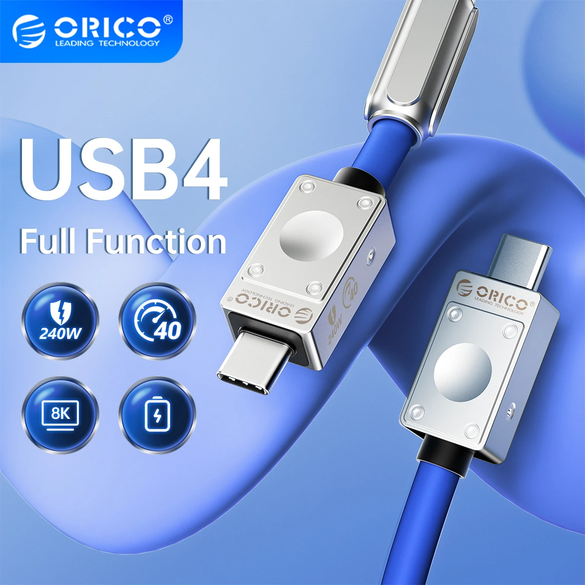 ORICO USB4 Cabo 240W Silicone PD USB C Cabo Linha de Dados Fast ...