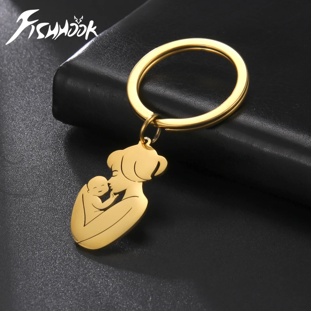 Fishhook Mother Mom Keychain Family Baby New Born Pregnant Key Chain ...